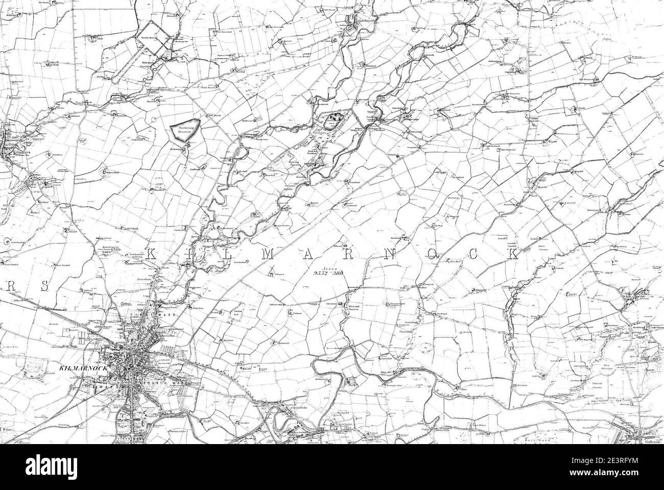 Map of Ayrshire Sheet 018, Ordnance Survey, 1857-1860 Stock Photo - Alamy