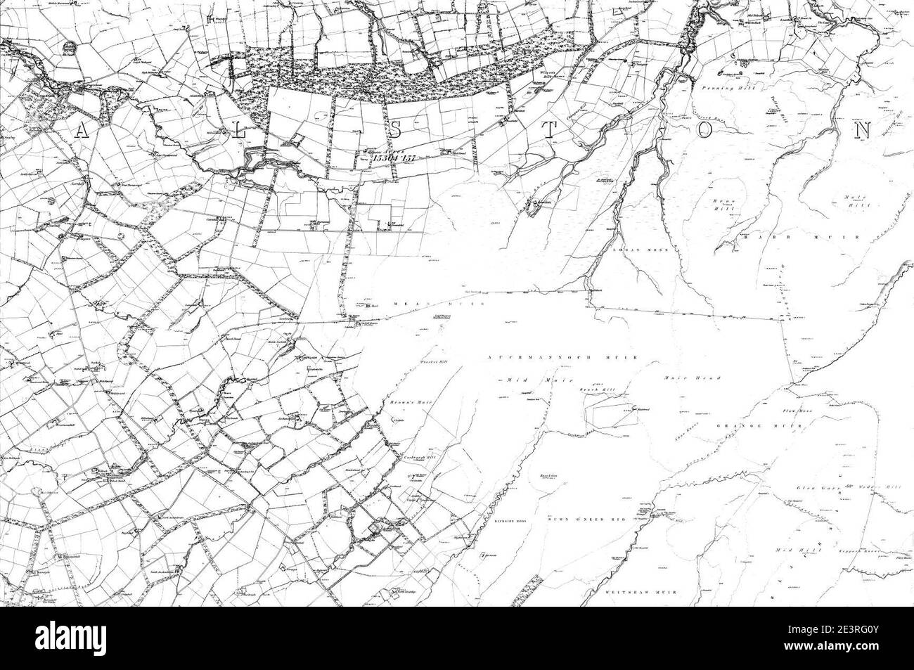 Map of Ayrshire Sheet 024, Ordnance Survey, 1857-1860 Stock Photo - Alamy