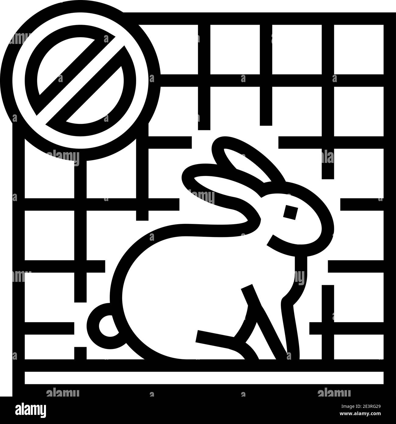 stop rabbit in cage line icon vector illustration Stock Vector Image ...