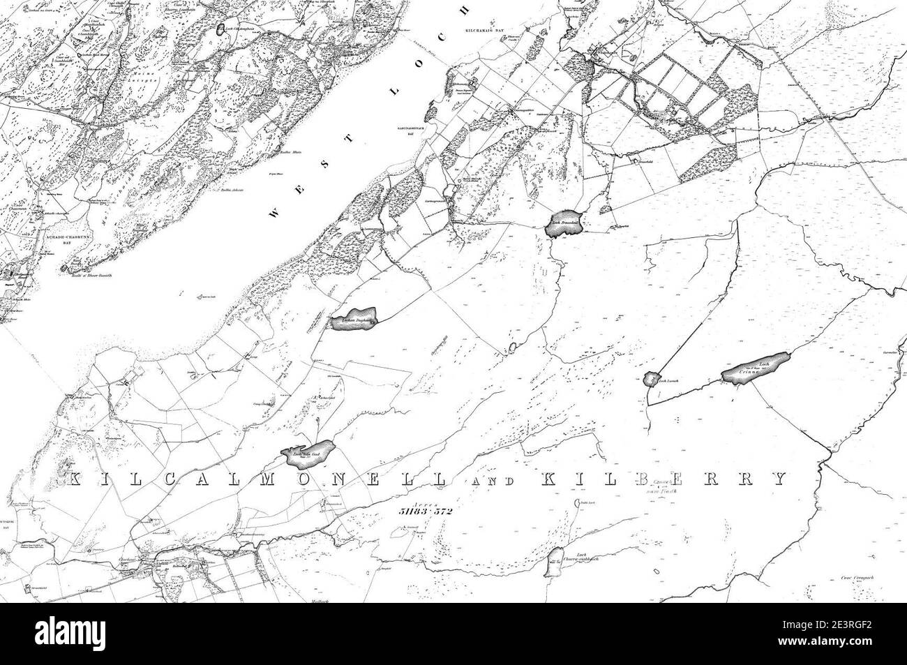 Map of Argyllshire Sheet 212, Ordnance Survey, 1868-1883 Stock Photo ...