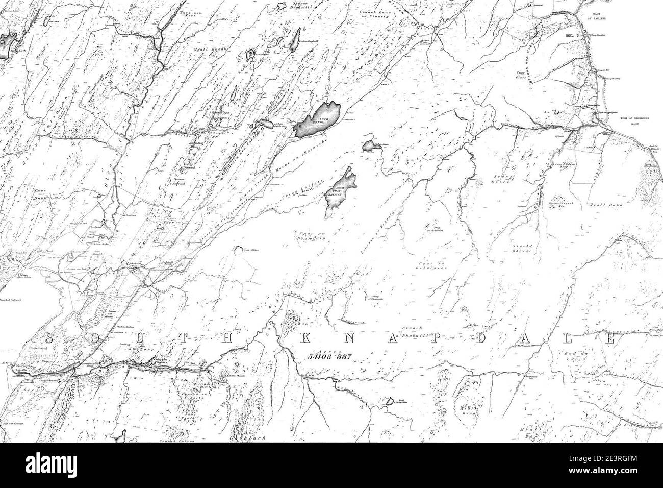 Map of Argyllshire Sheet 180, Ordnance Survey, 1868-1883 Stock Photo ...