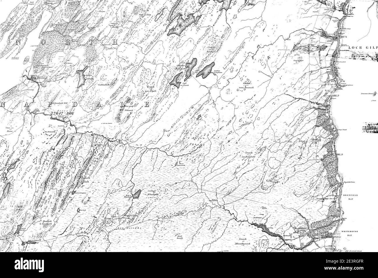 Map of Argyllshire Sheet 170, Ordnance Survey, 1868-1883 Stock Photo ...