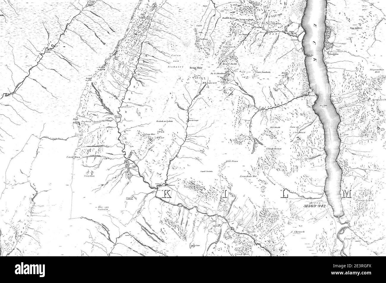 Map of Argyllshire Sheet 163, Ordnance Survey, 1868-1883 Stock Photo ...