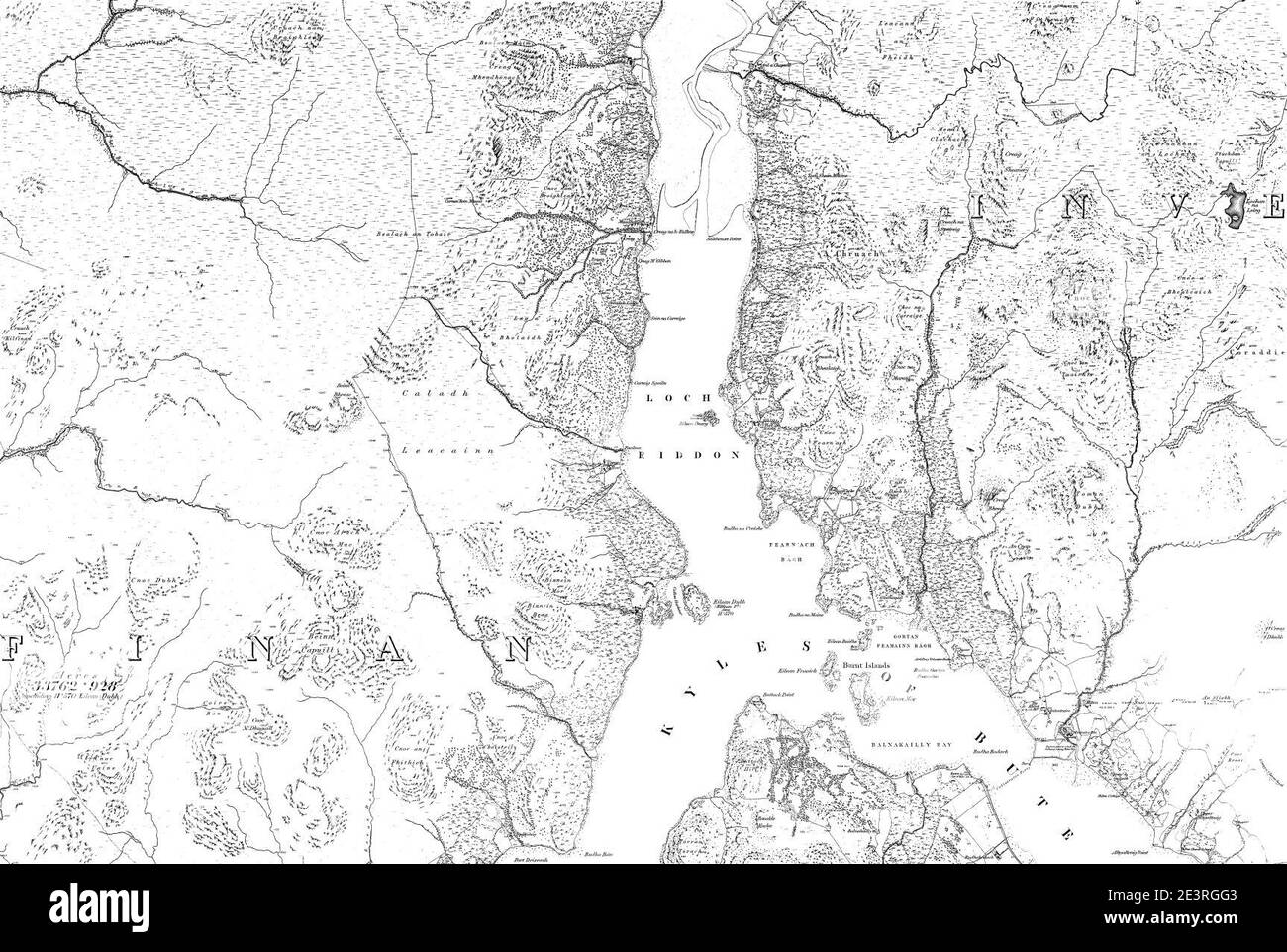 Map of Argyllshire Sheet 182, Ordnance Survey, 1868-1883 Stock Photo ...