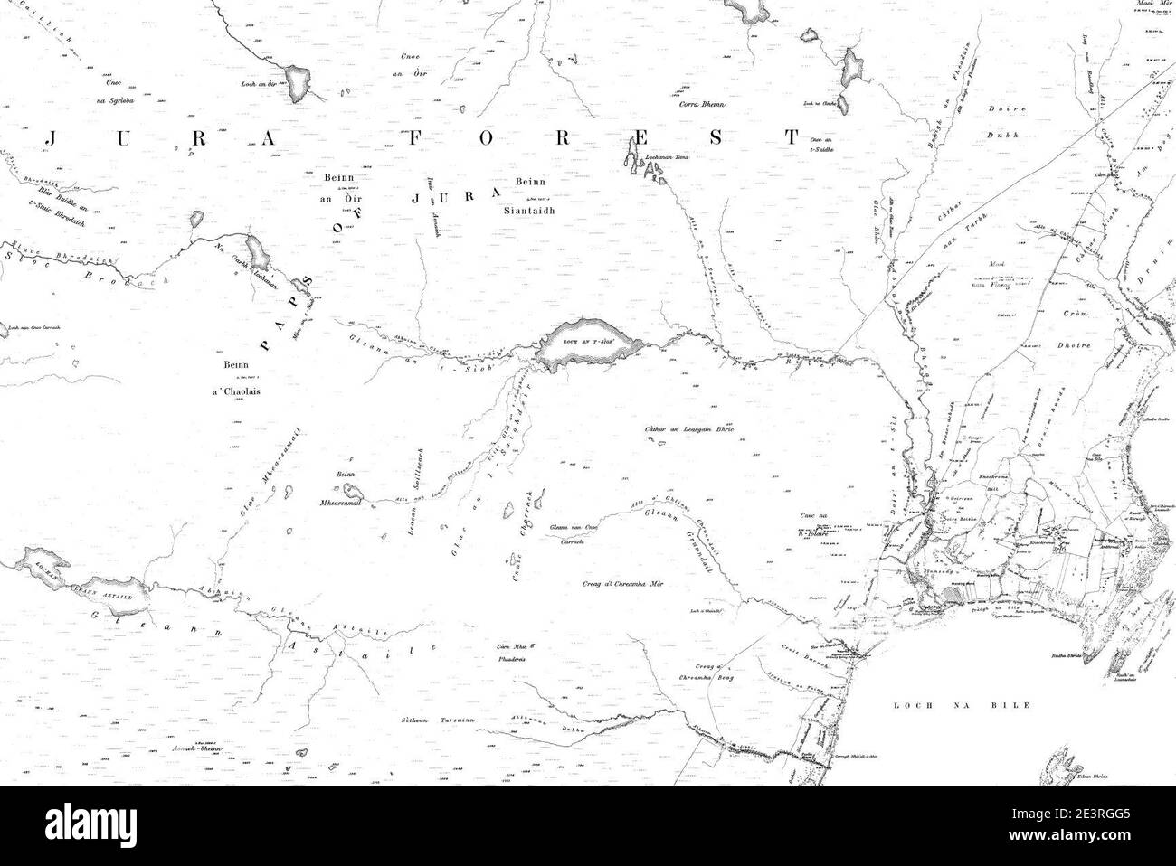 Map of Argyllshire Sheet 188, Ordnance Survey, 1868-1883 Stock Photo ...