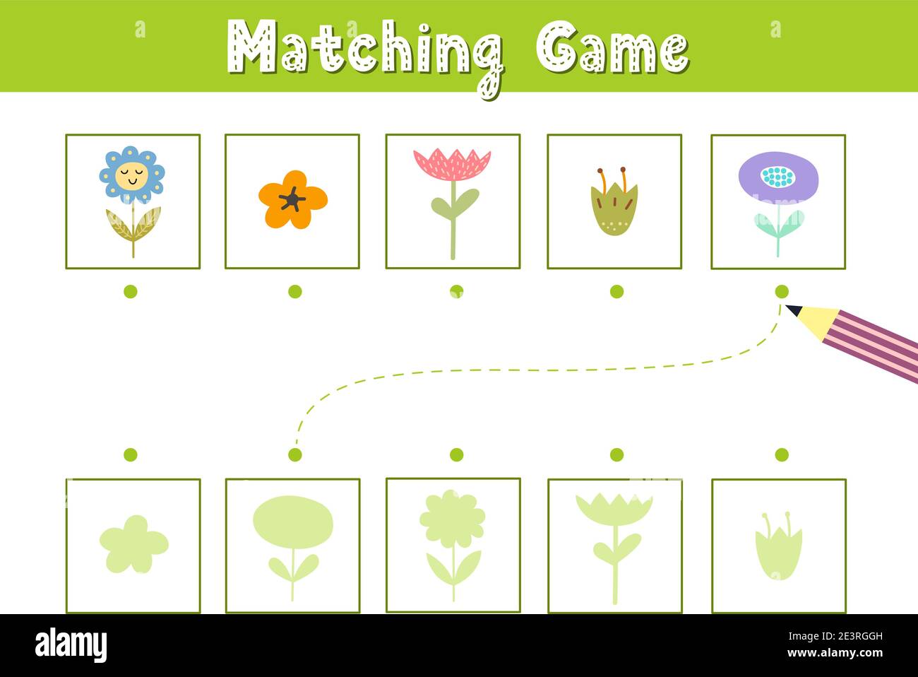 Find the correct shadow. Matching game with cute flowers. Funny ...