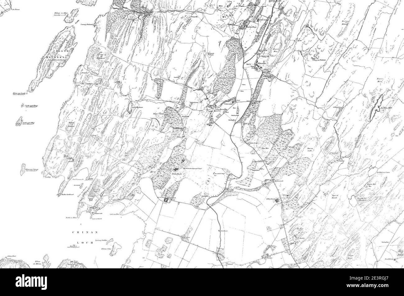 Map of Argyllshire Sheet 149, Ordnance Survey, 1868-1883 Stock Photo ...