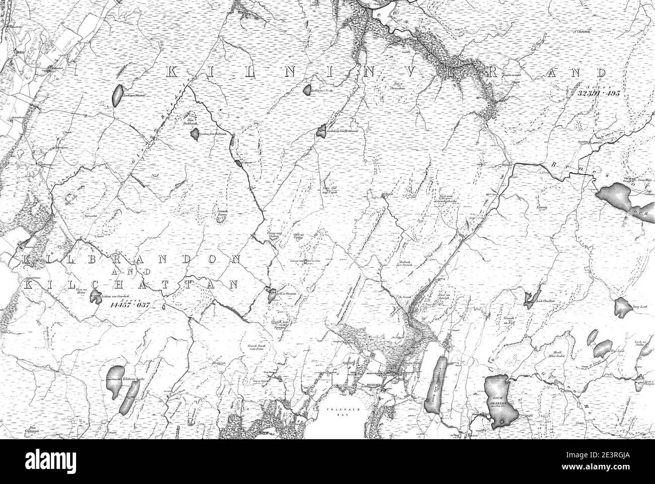 Map of Argyllshire Sheet 122, Ordnance Survey, 1868-1883 Stock Photo ...