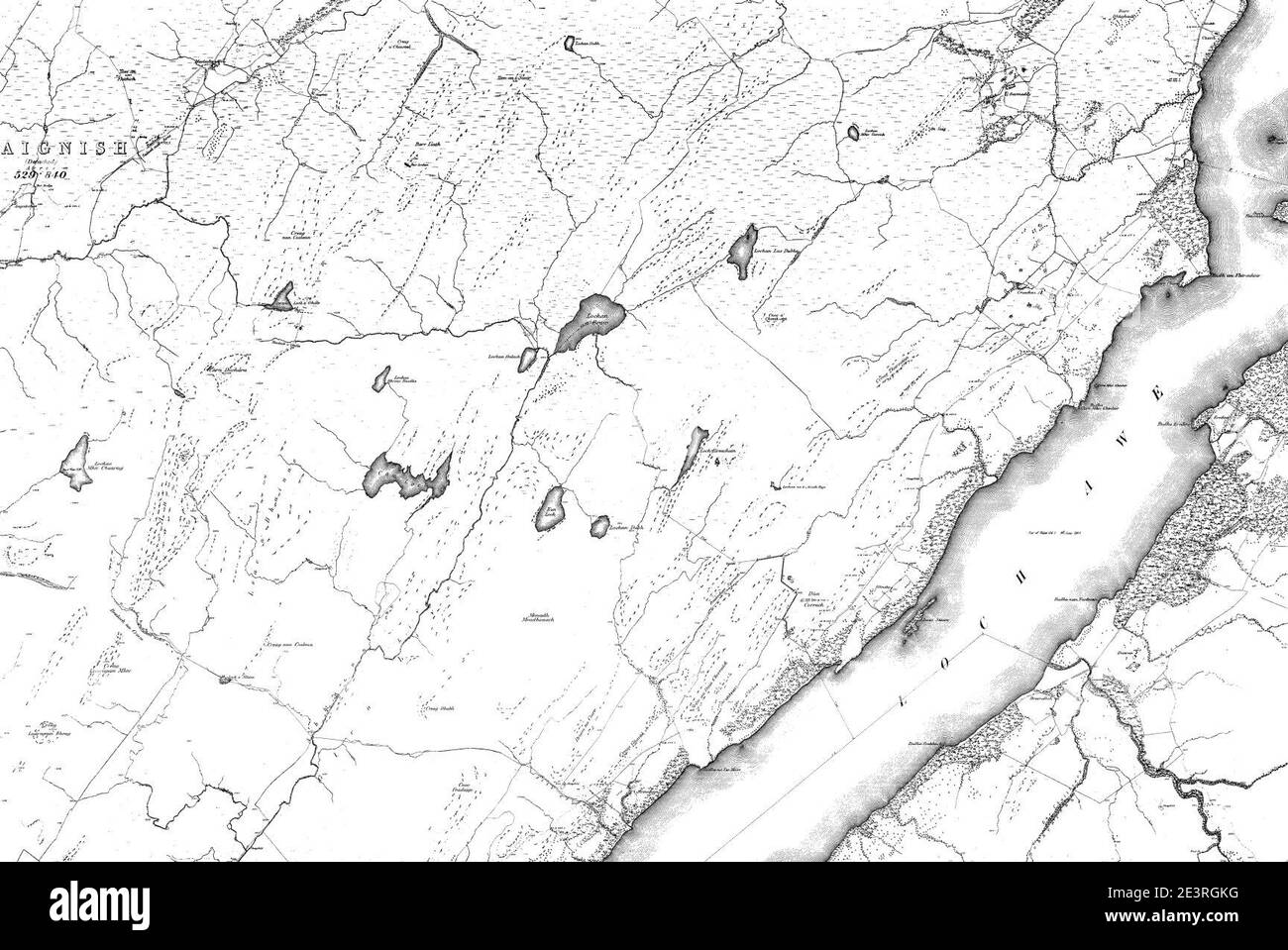 Map of Argyllshire Sheet 131, Ordnance Survey, 1868-1883 Stock Photo ...