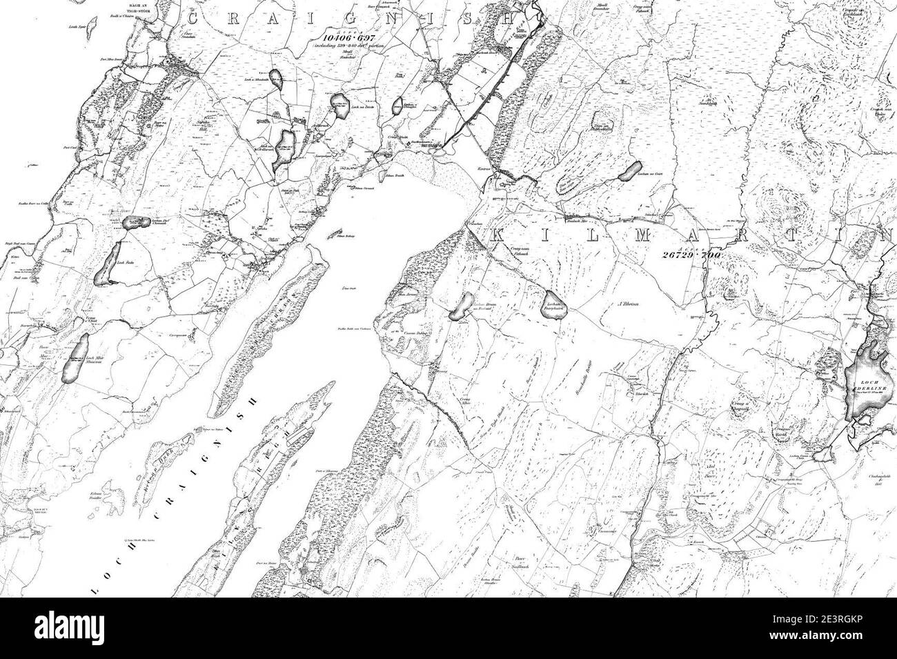 Map of Argyllshire Sheet 138, Ordnance Survey, 1868-1883 Stock Photo ...