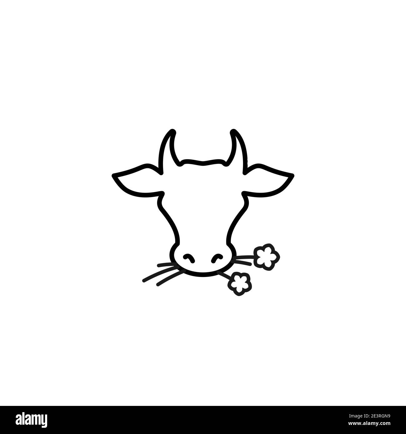 Cow head. line icon. Farm Animal. Beef, milk, lactose symbol. Food ...
