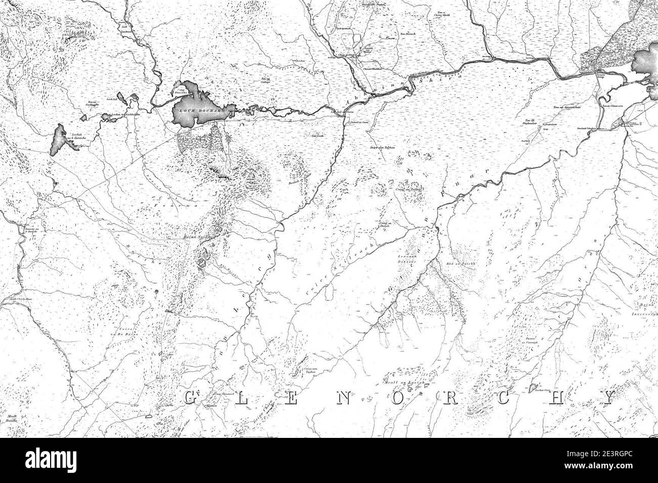 Map of Argyllshire Sheet 076, Ordnance Survey, 1868-1883 Stock Photo ...