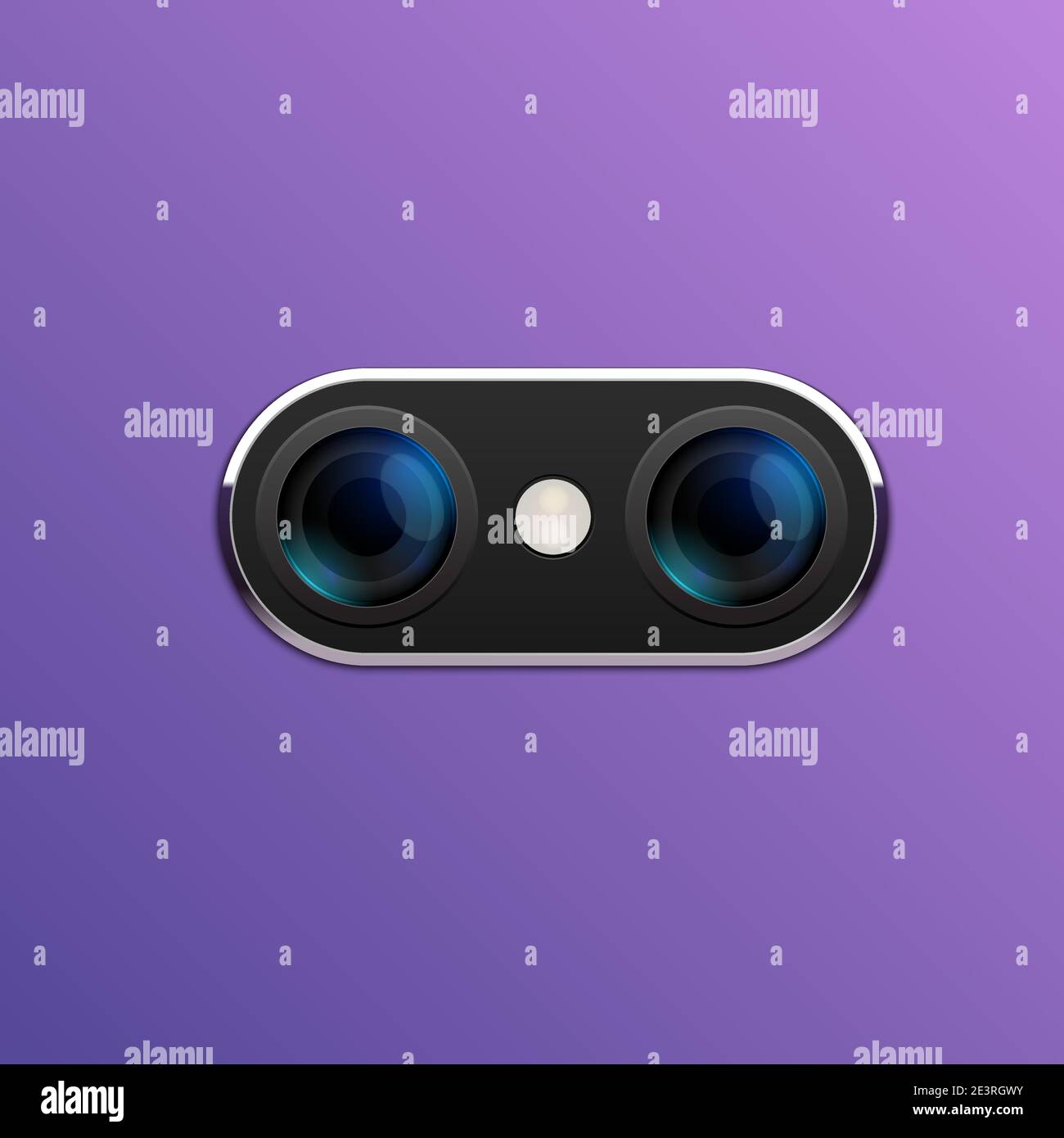 Camera phone lens mobile 3d vector icon. Smart phone camera lense back ...