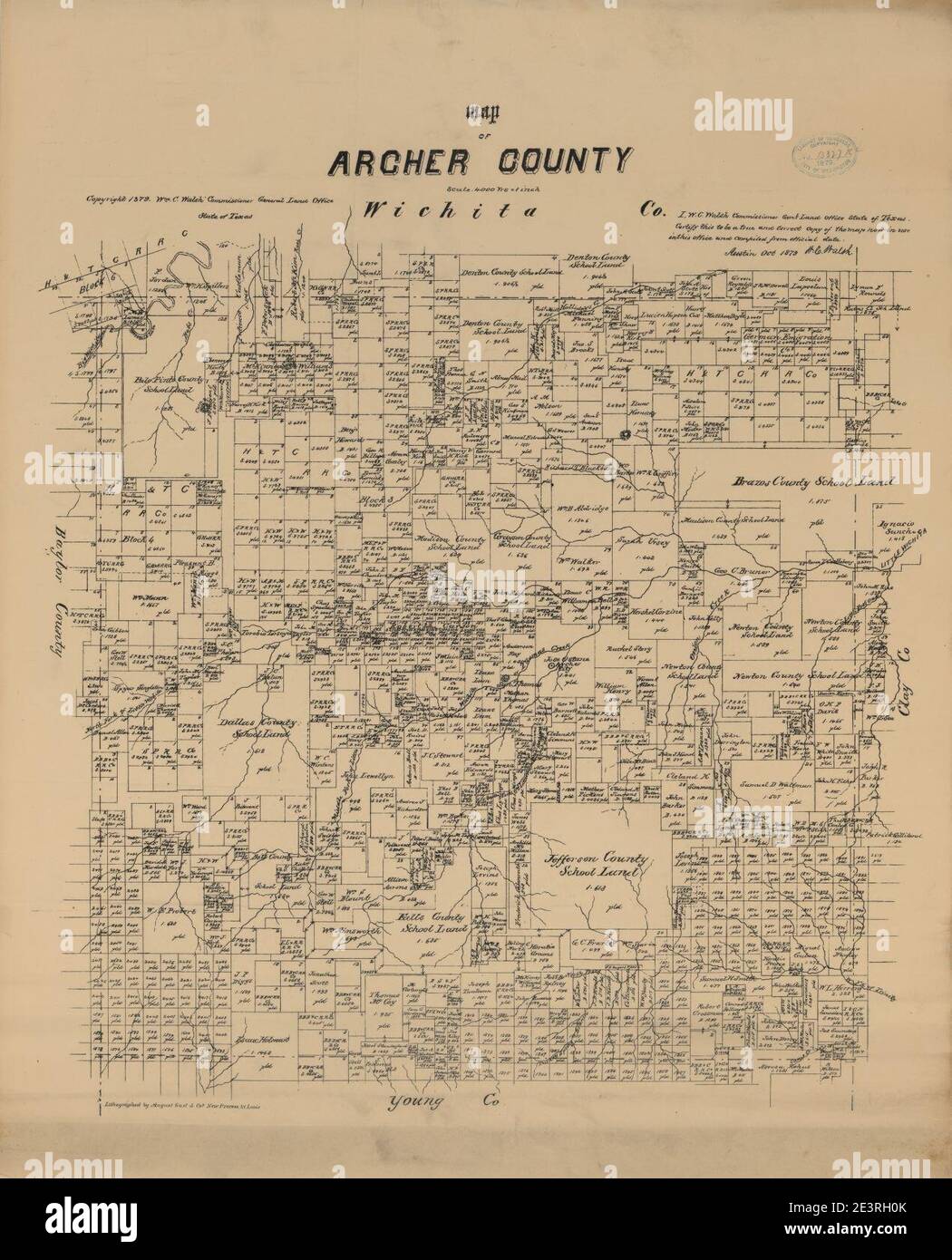 Map of Archer County Stock Photo - Alamy