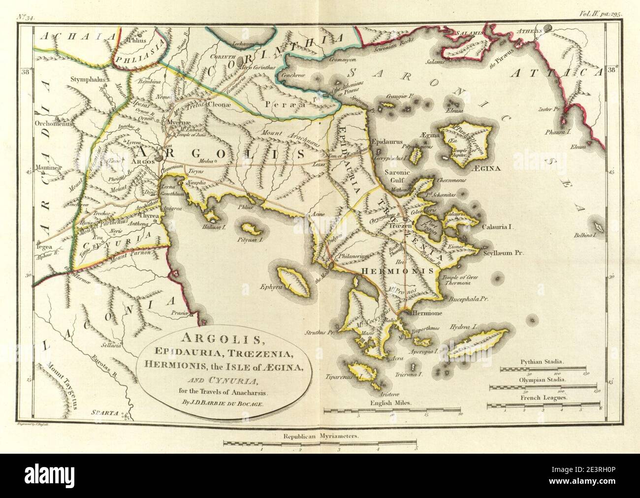 Map of Argolis Stock Photo - Alamy