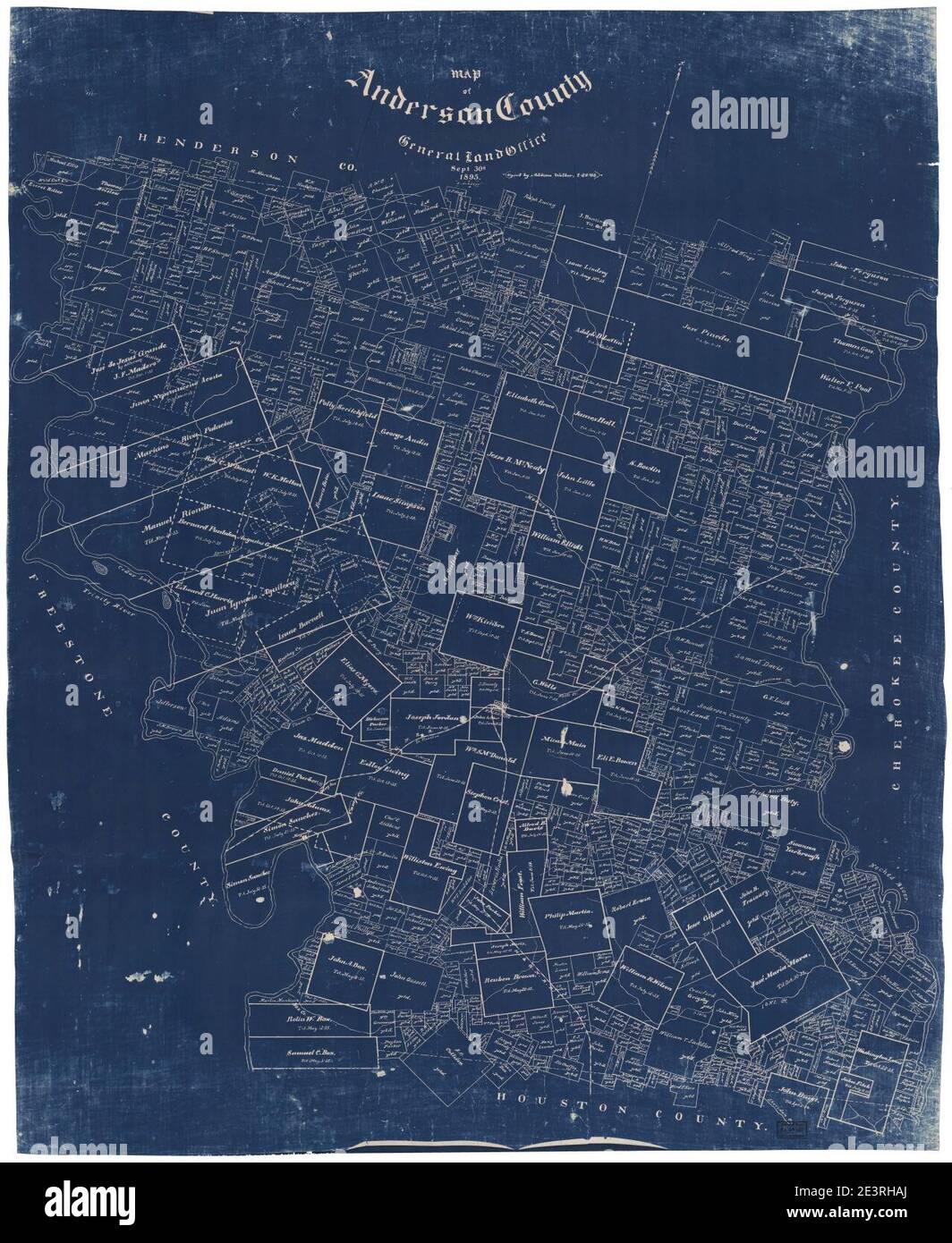 Map of Anderson County Stock Photo - Alamy