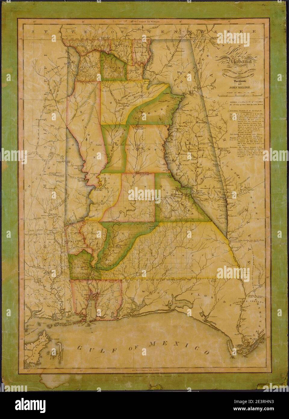 Map of Alabama Stock Photo - Alamy