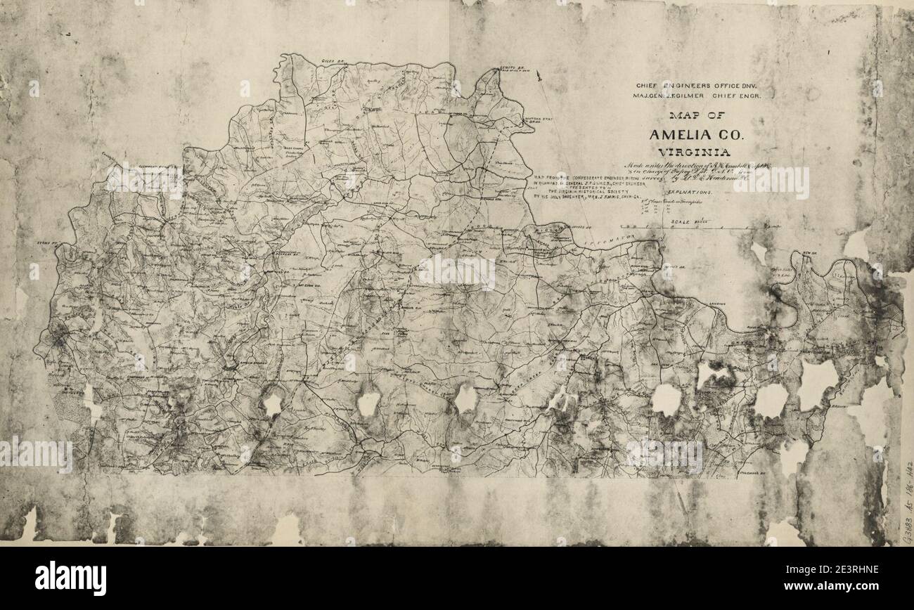 Map of Amelia Co., Virginia Stock Photo - Alamy