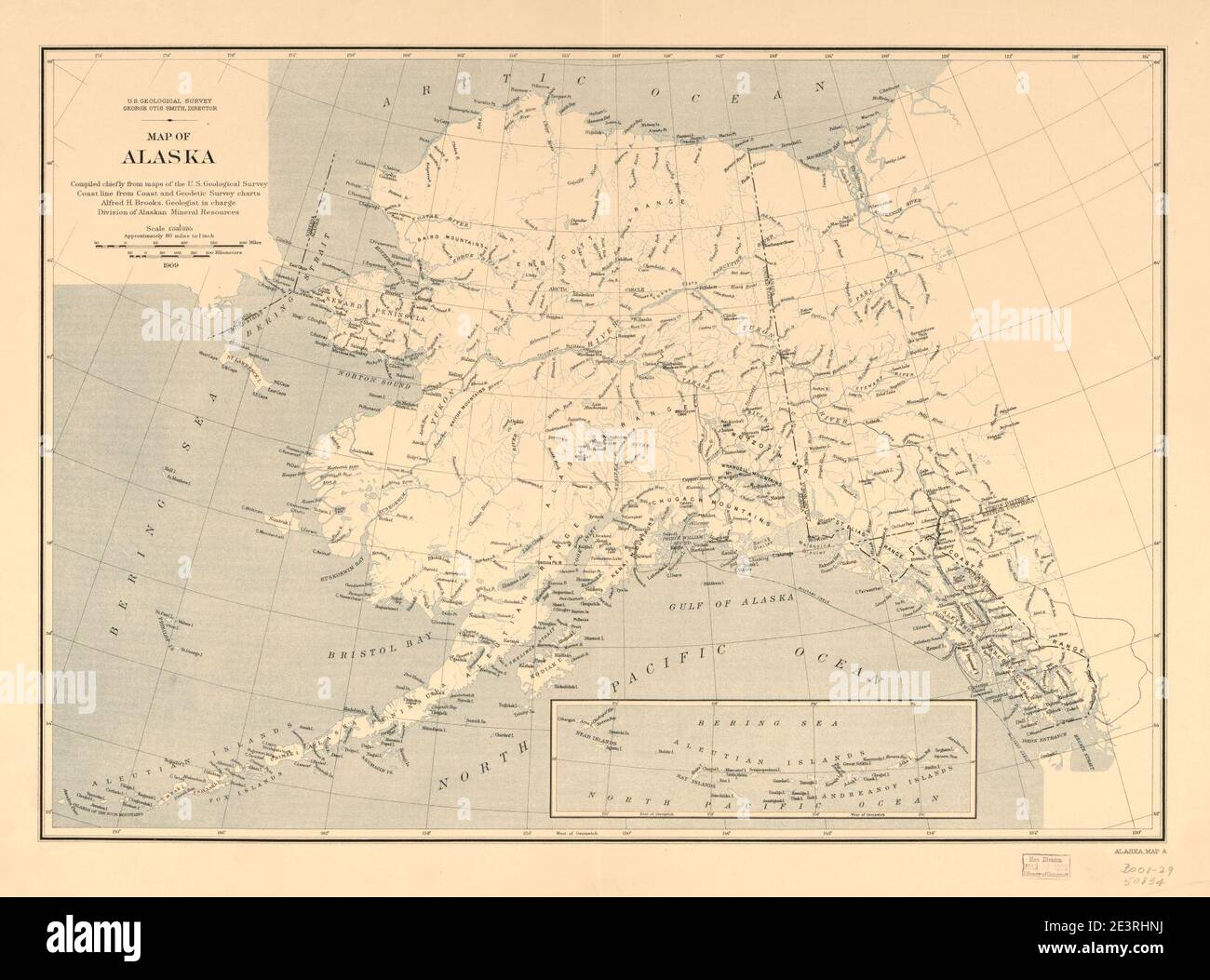 Map of Alaska Stock Photo - Alamy