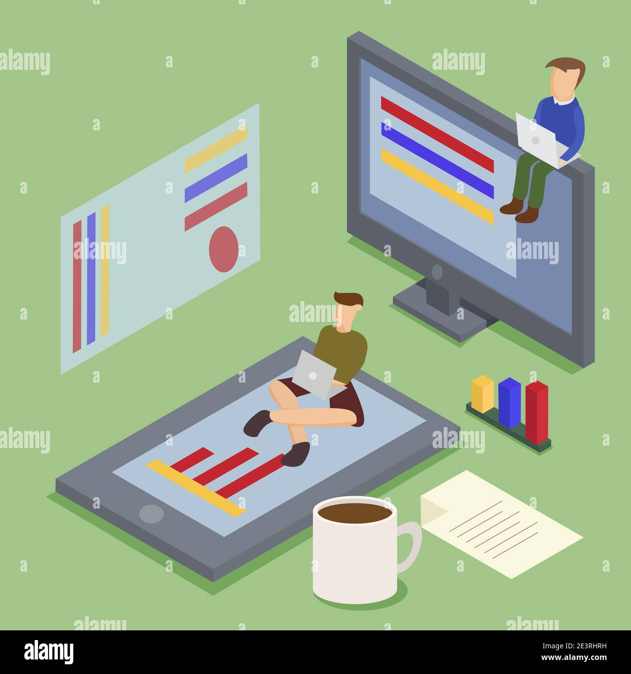 Isometric office work infographic 3d hi-res stock photography and ...