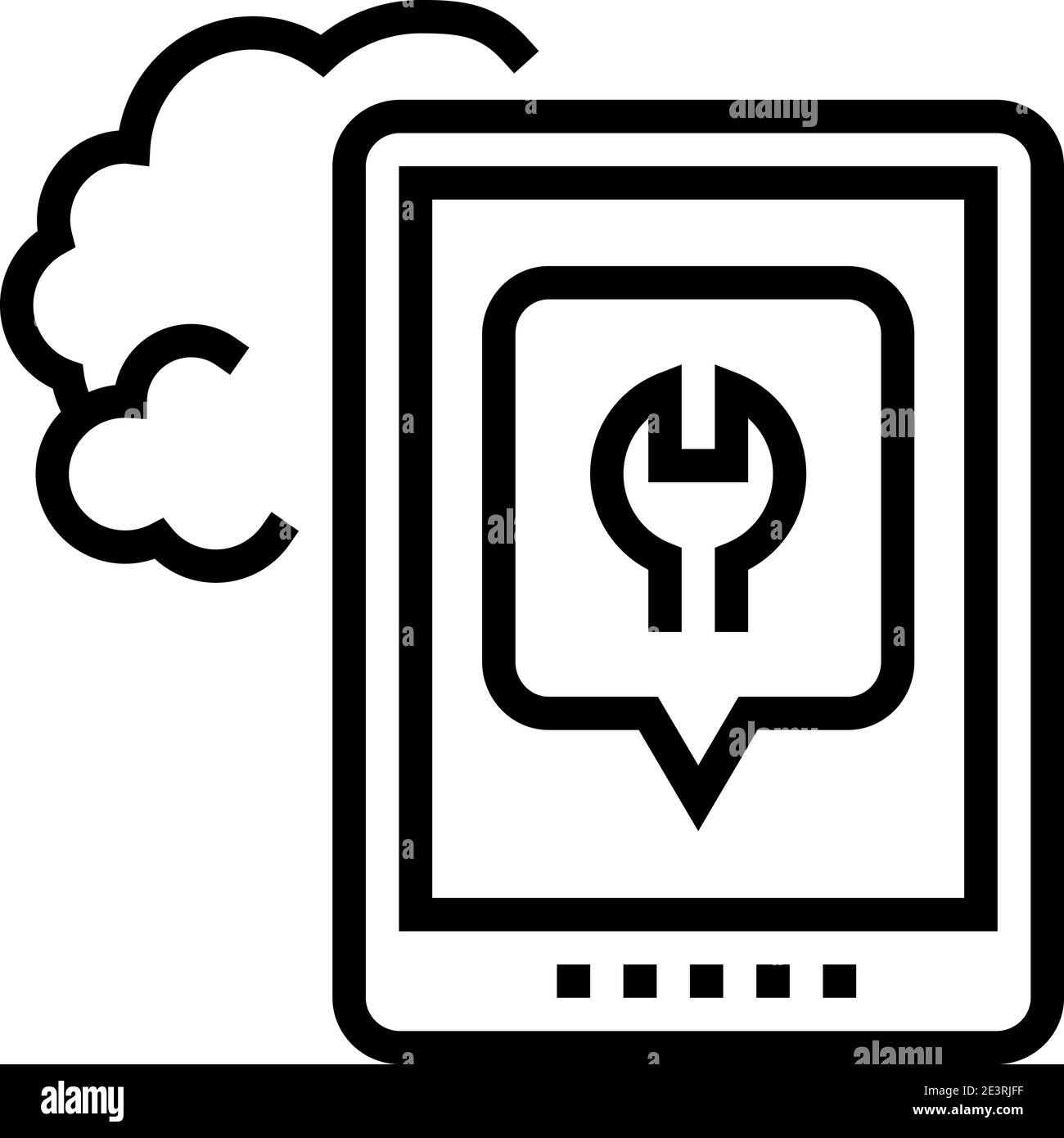 tablet repair line icon vector illustration Stock Vector Image & Art ...