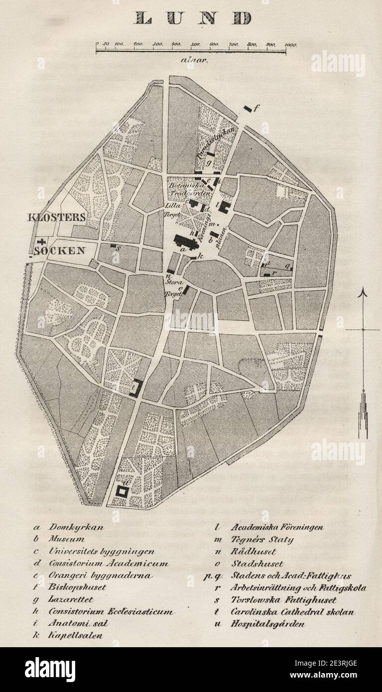 Map Lund Sweden Stock Photo - Alamy