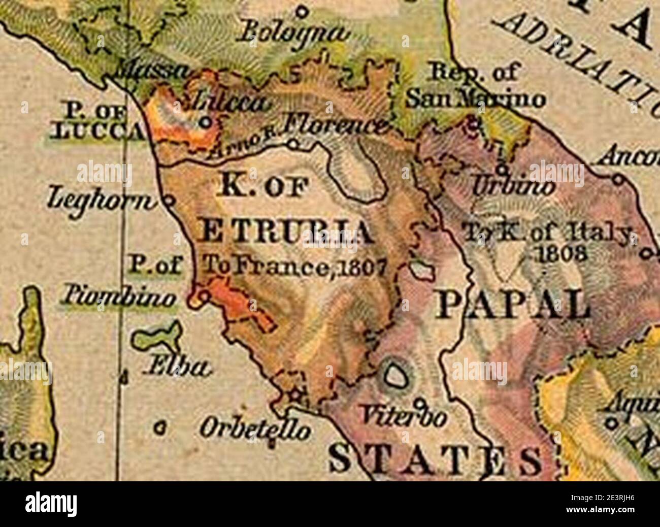 Map Kingdom of Etruria Stock Photo - Alamy