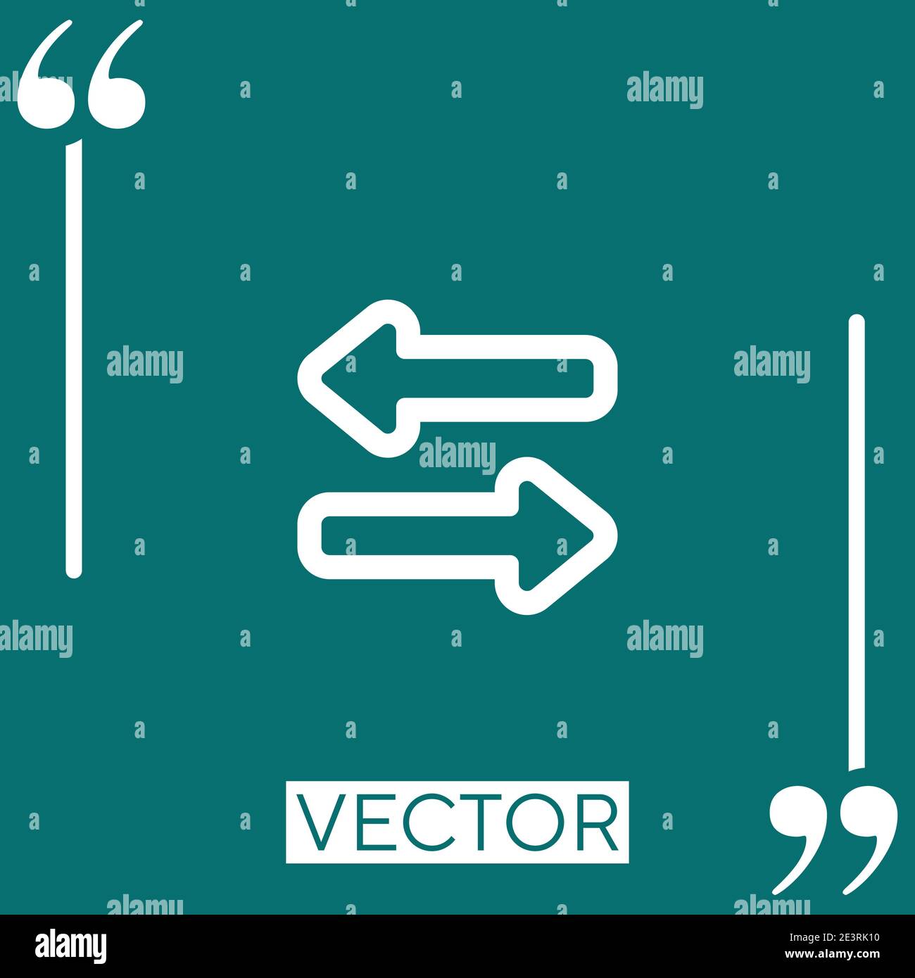 right left arrows outlined couple Linear icon. Editable stroke line ...