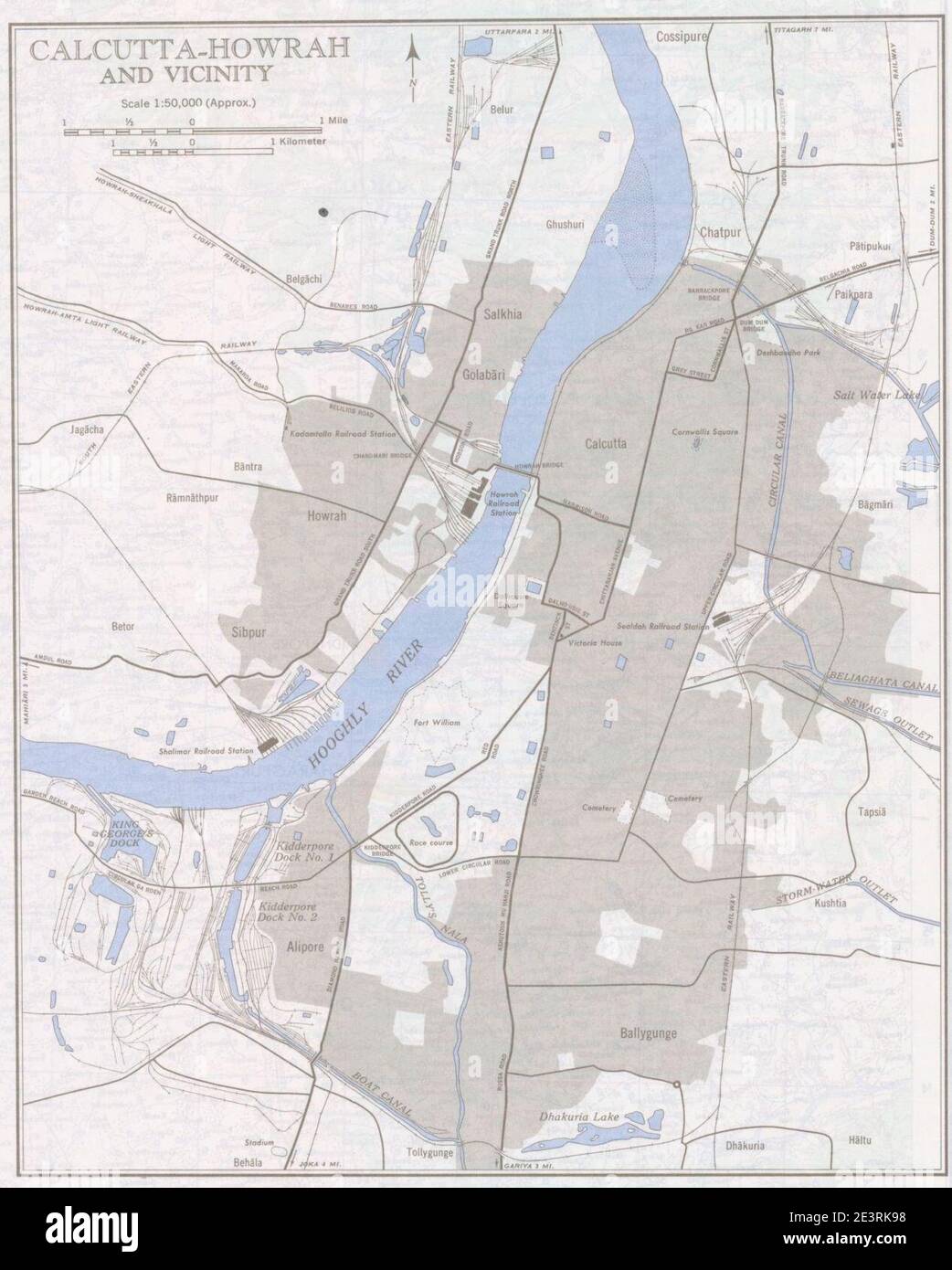 Vintage map of calcutta hi-res stock photography and images - Alamy