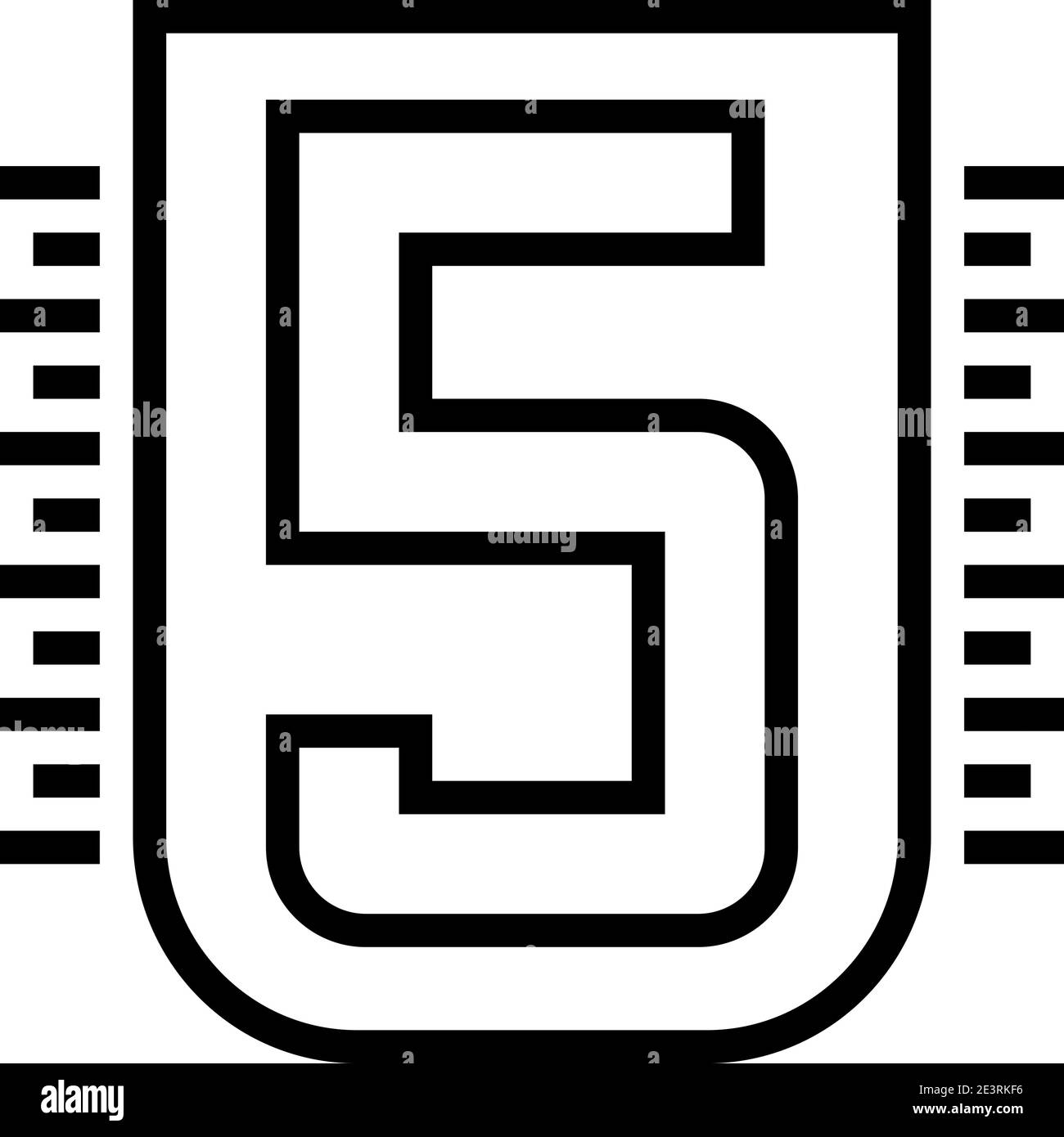 five number line icon vector illustration Stock Vector Image & Art - Alamy