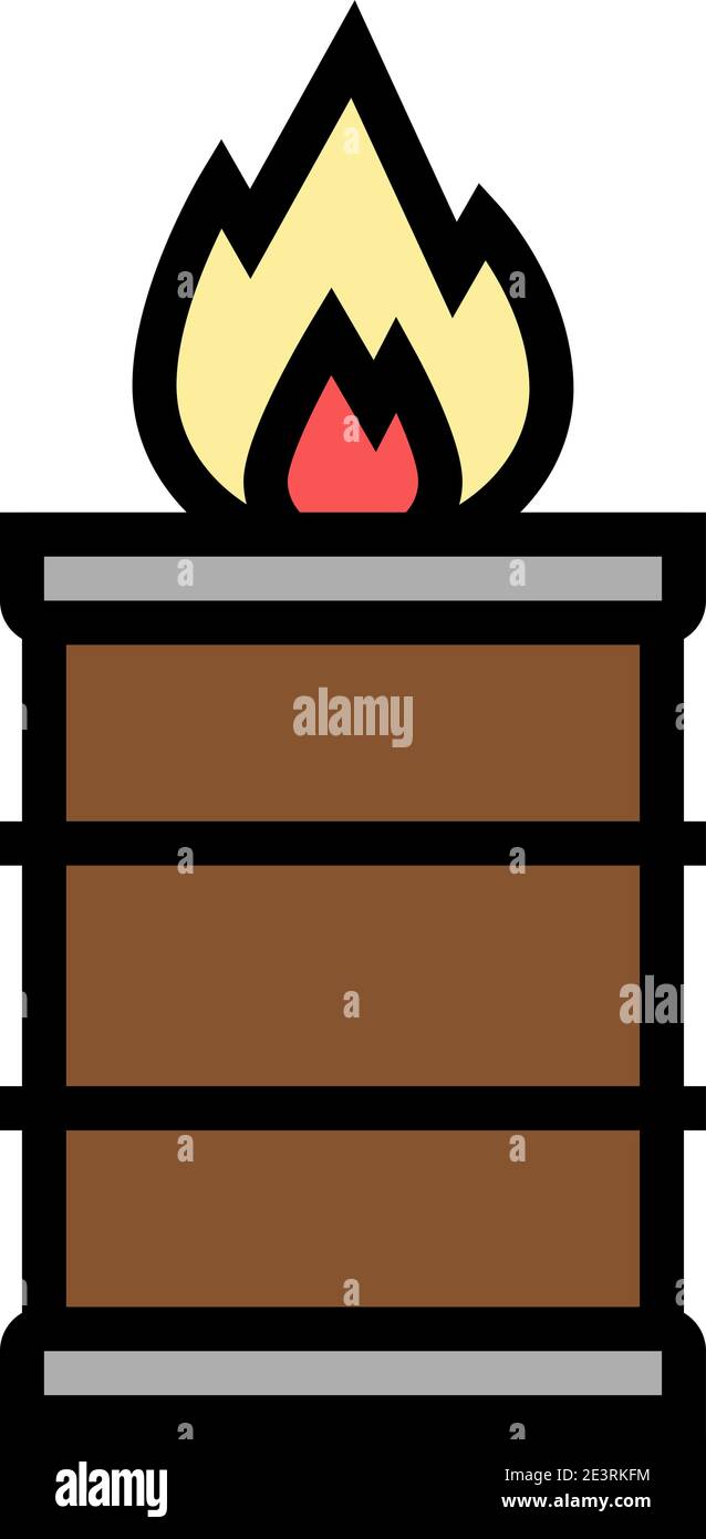 burning fire in barrel color icon vector illustration Stock Vector ...