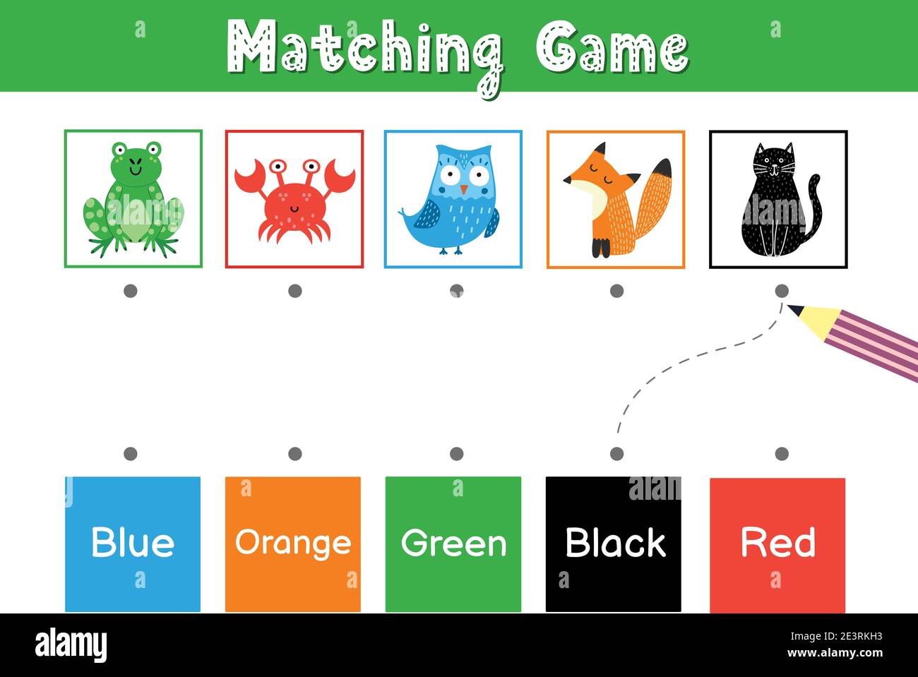 Match animals by color. Educational game for school and preschool ...