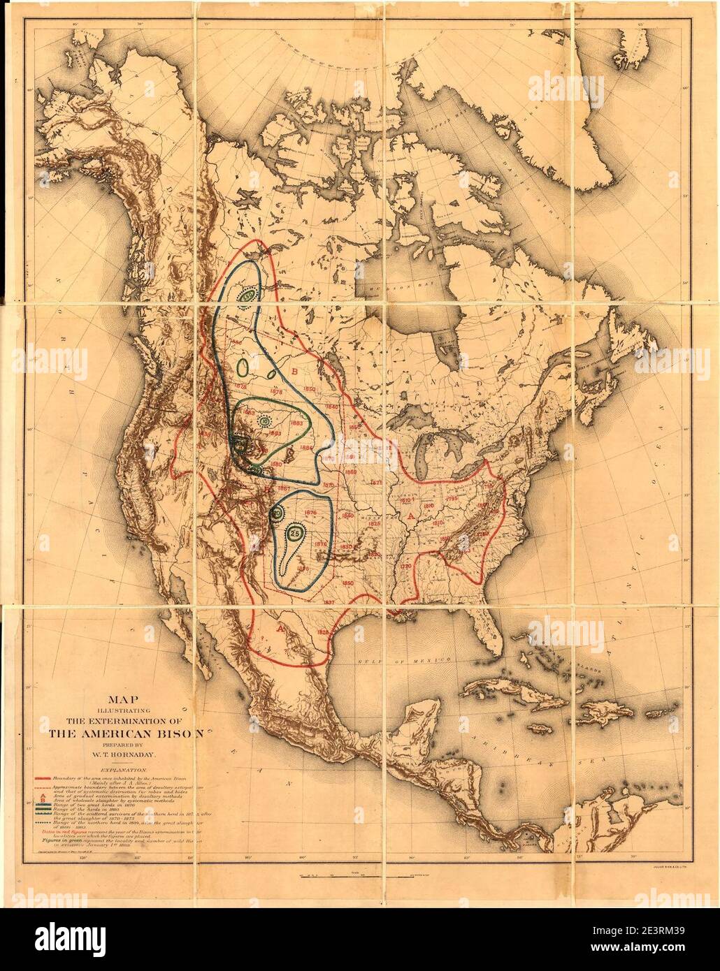Map of bison hi-res stock photography and images - Alamy