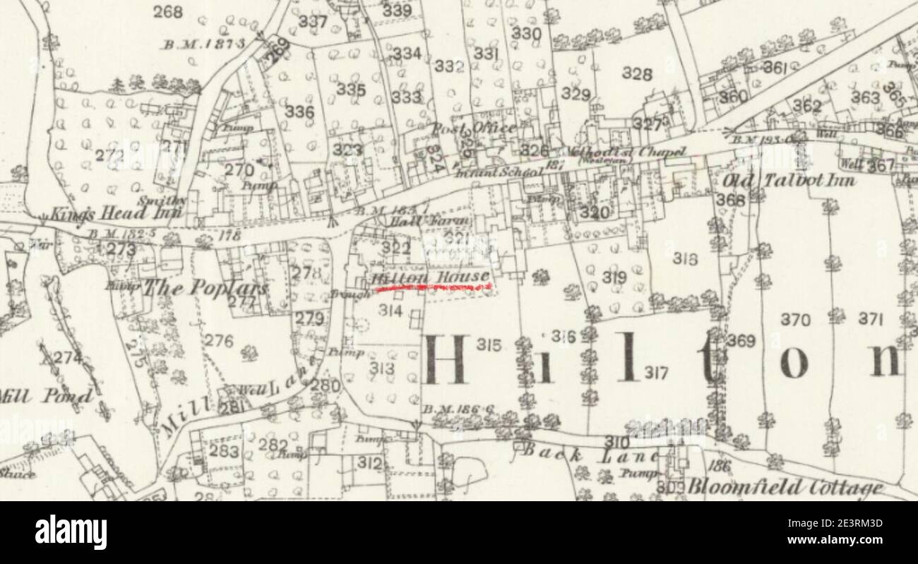 Map Hilton nearDerby 1881 Stock Photo - Alamy