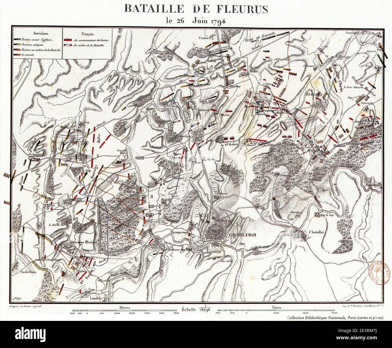 Map Fleurus 1794 Stock Photo - Alamy