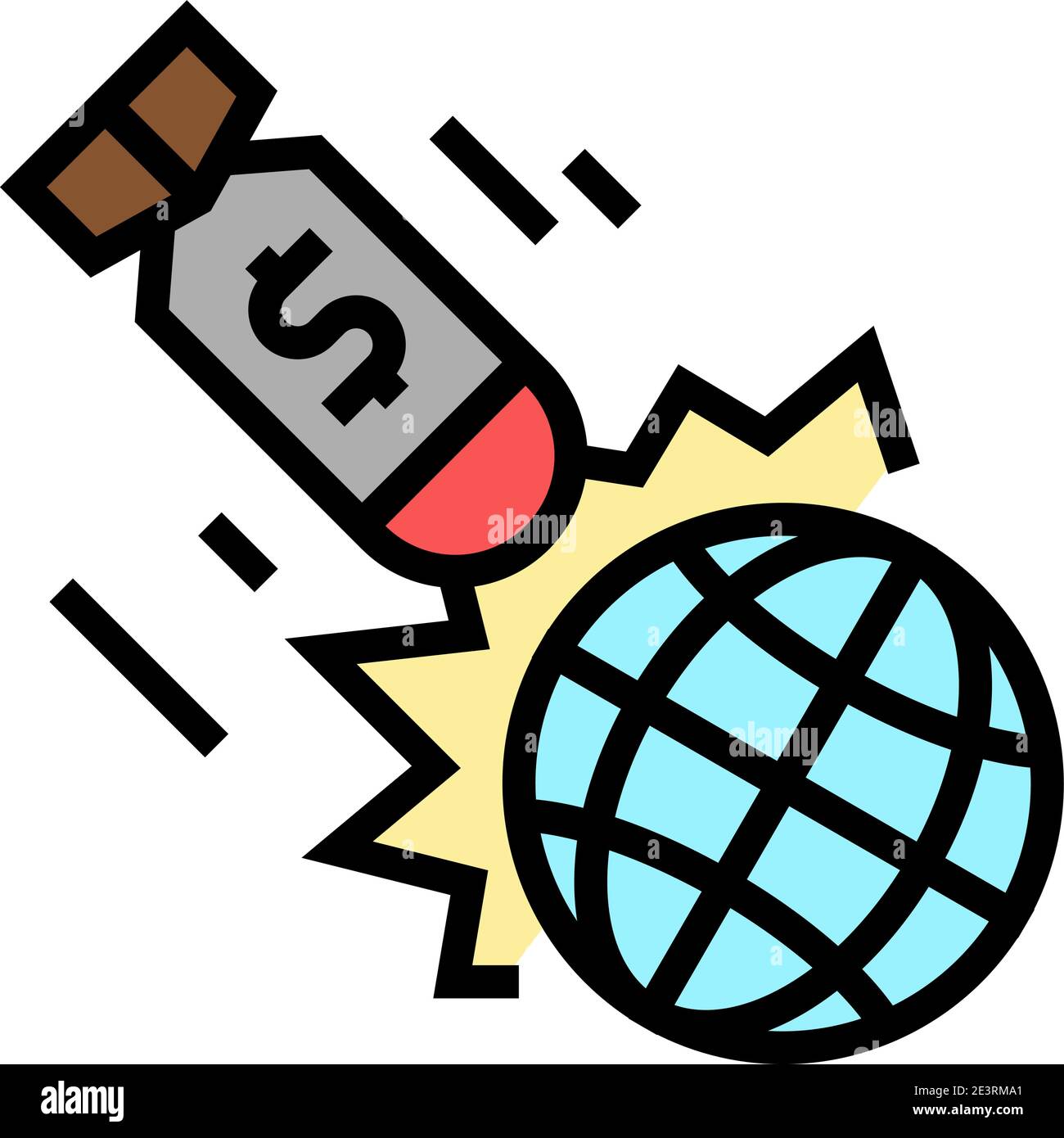 war poverty problem color icon vector illustration Stock Vector Image ...