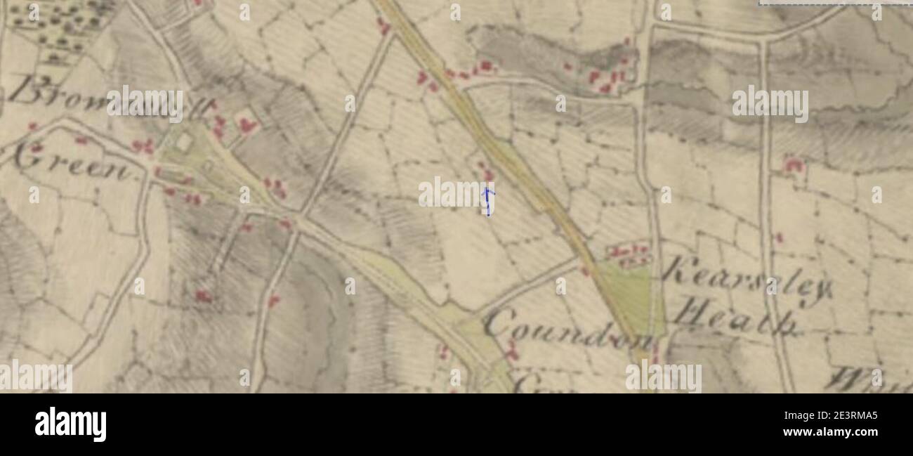 Map Coundon 1814 Stock Photo - Alamy