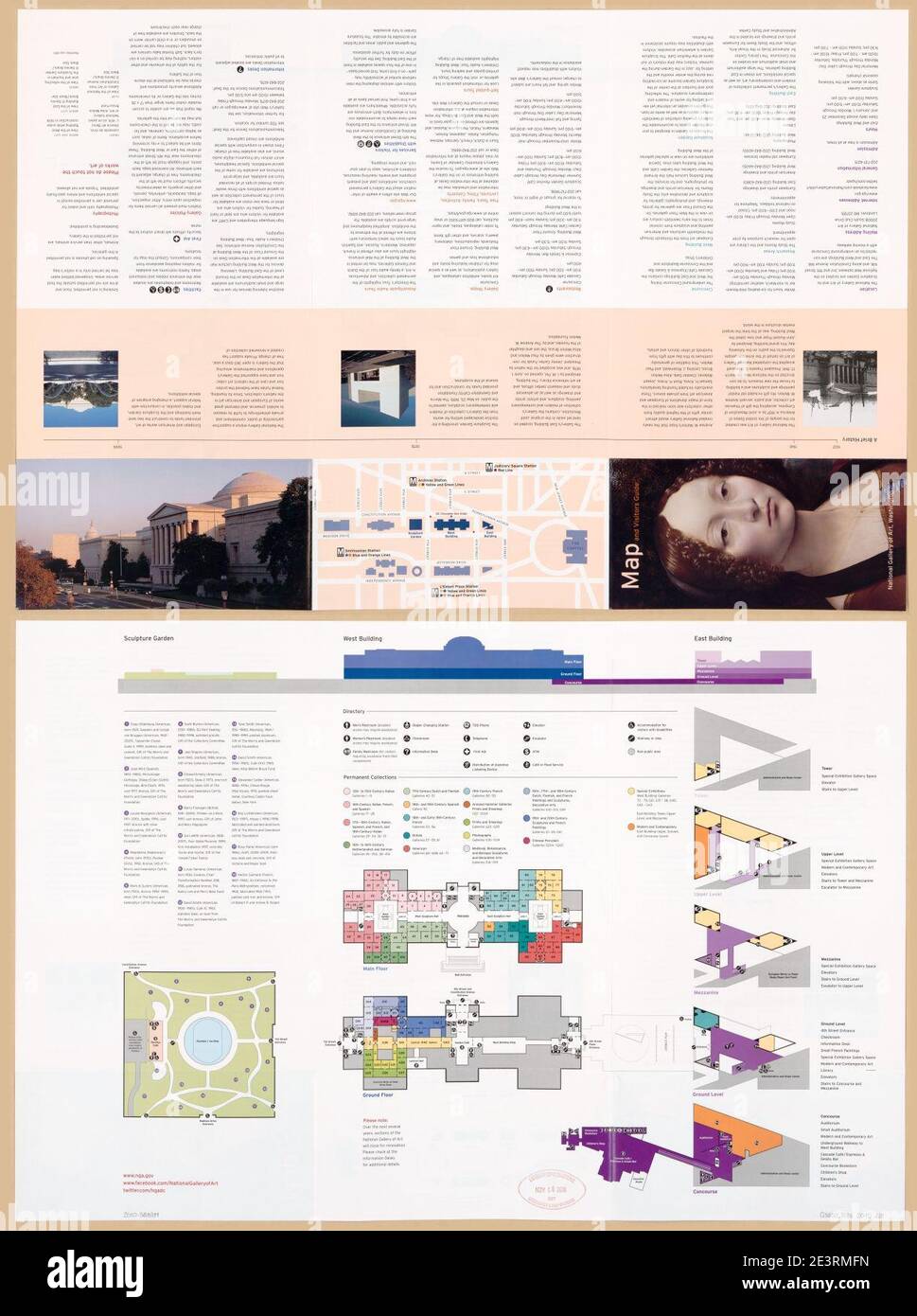 Map and visitors guide, National Gallery of Art, Washington Stock Photo ...