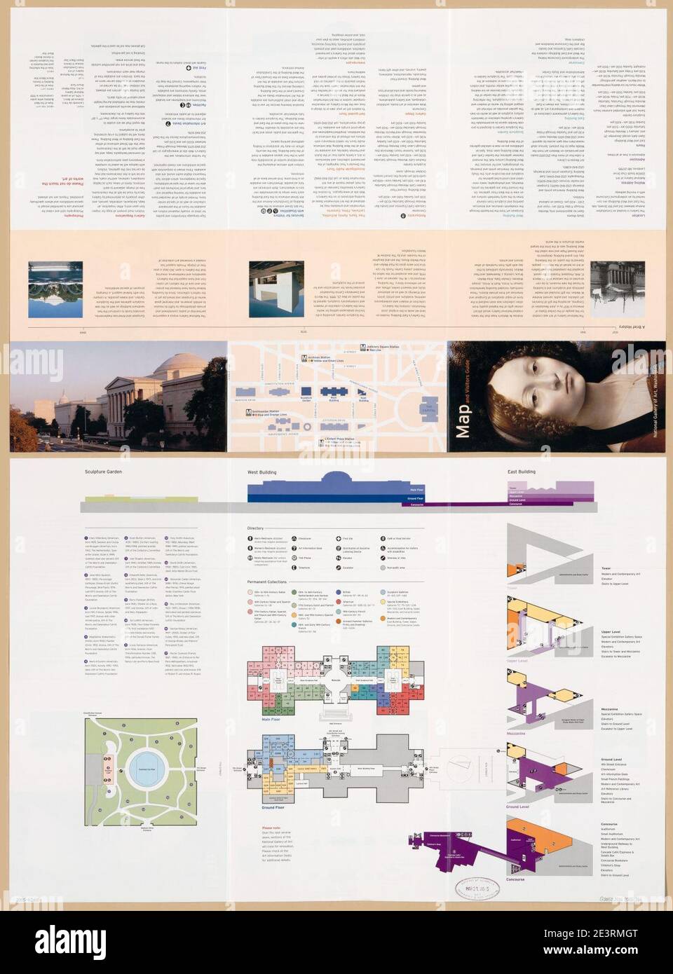 Map and visitors guide, National Gallery of Art, Washington Stock Photo ...