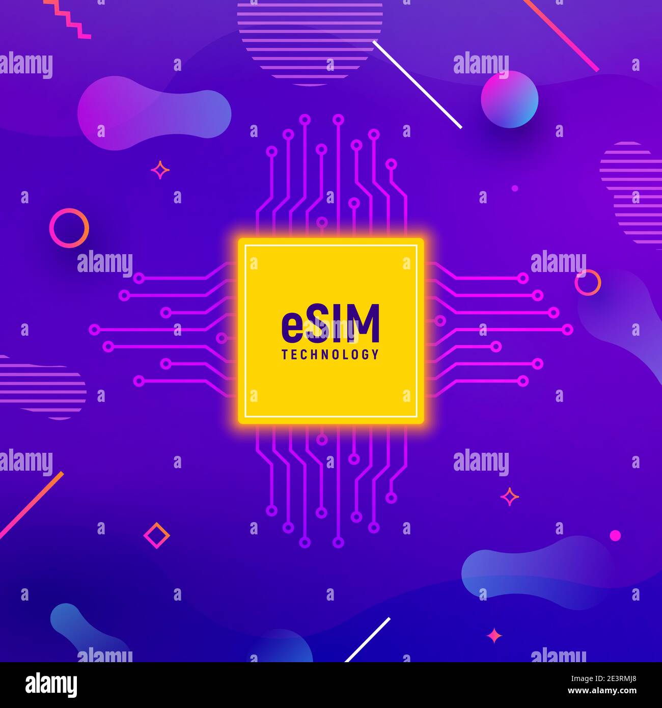 Esim chip card concept icon. Embedded sim card cellular mobile ...
