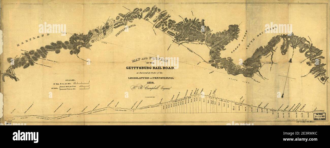 Gettysburg pennsylvania map hi-res stock photography and images - Alamy