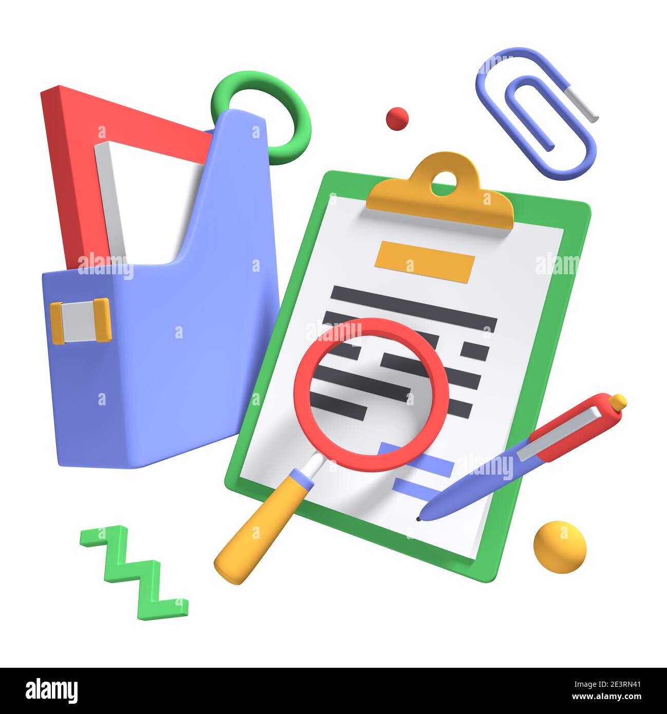 Task management - modern colorful realistic 3d illustration on white ...