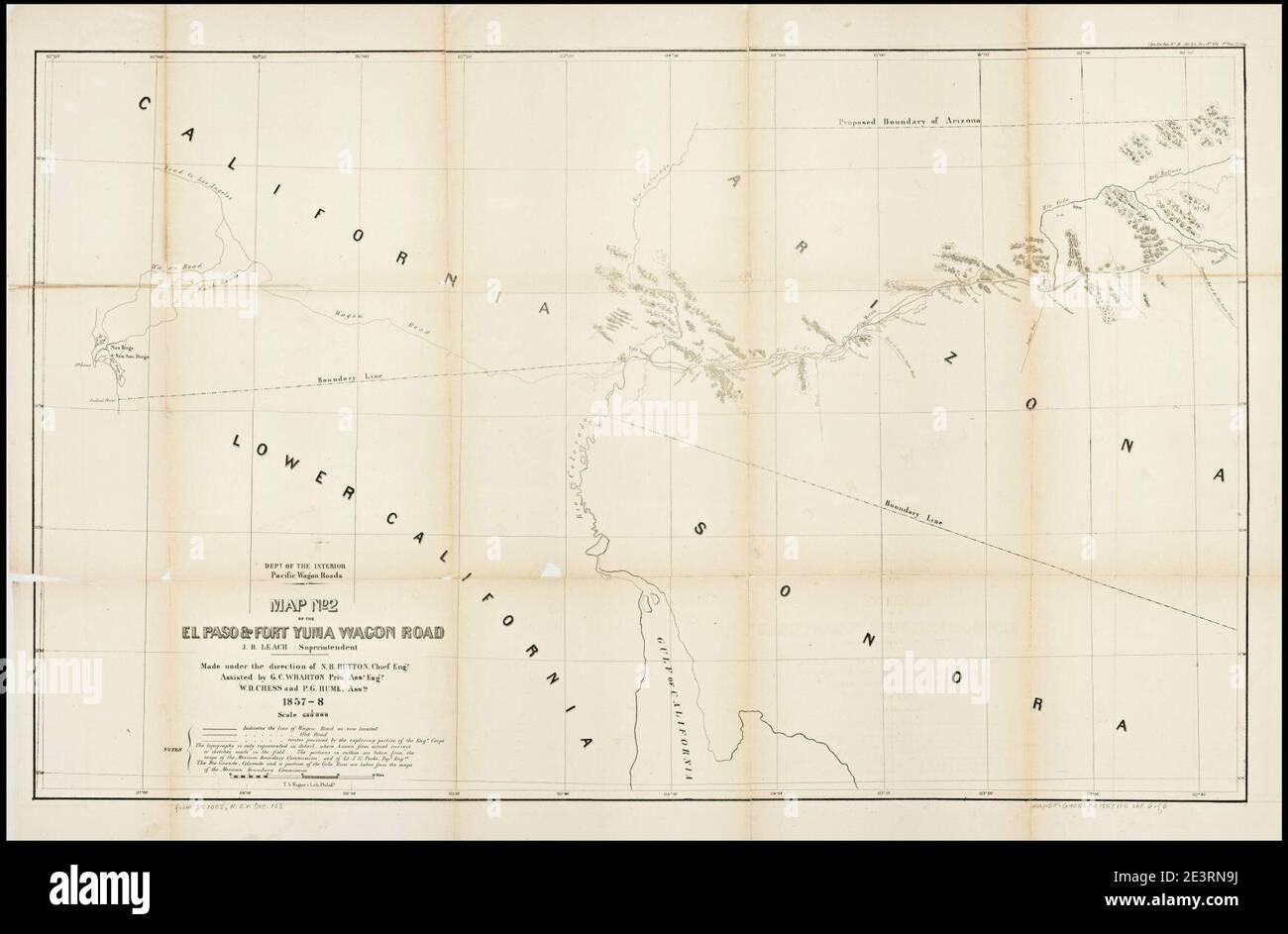 Maps of Pacific wagon roads, 1859 Stock Photo - Alamy