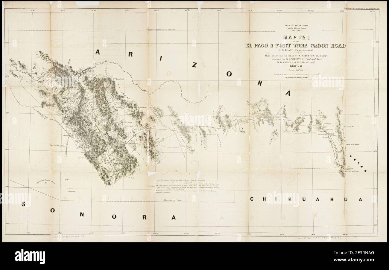 Maps of Pacific wagon roads, 1859 Stock Photo - Alamy