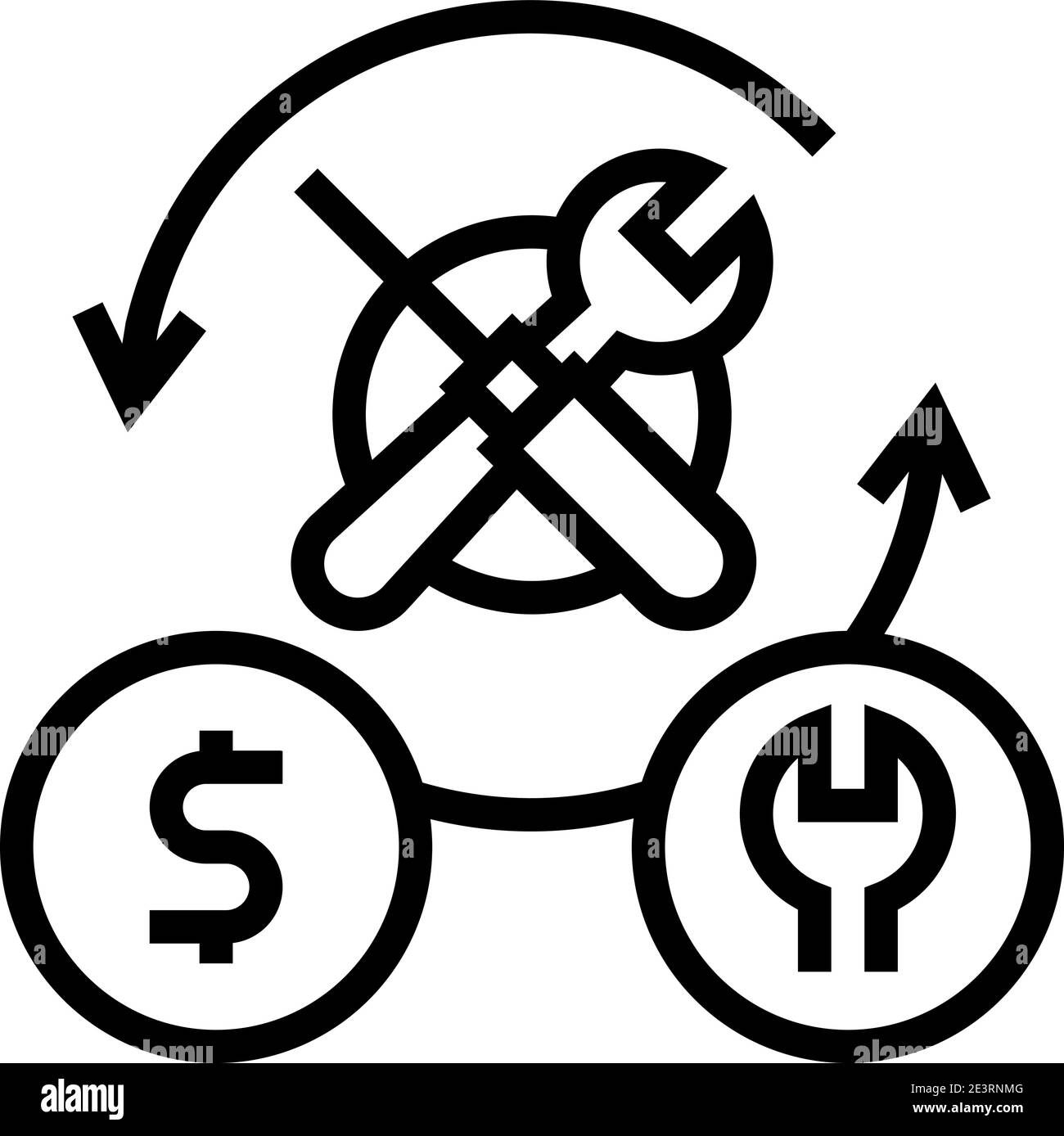 tools and service repair line icon vector illustration Stock Vector ...