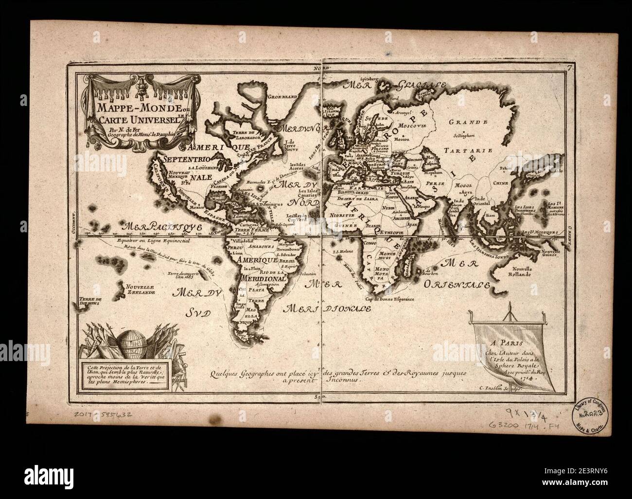 Mappe-monde, ou carte universelle Stock Photo - Alamy