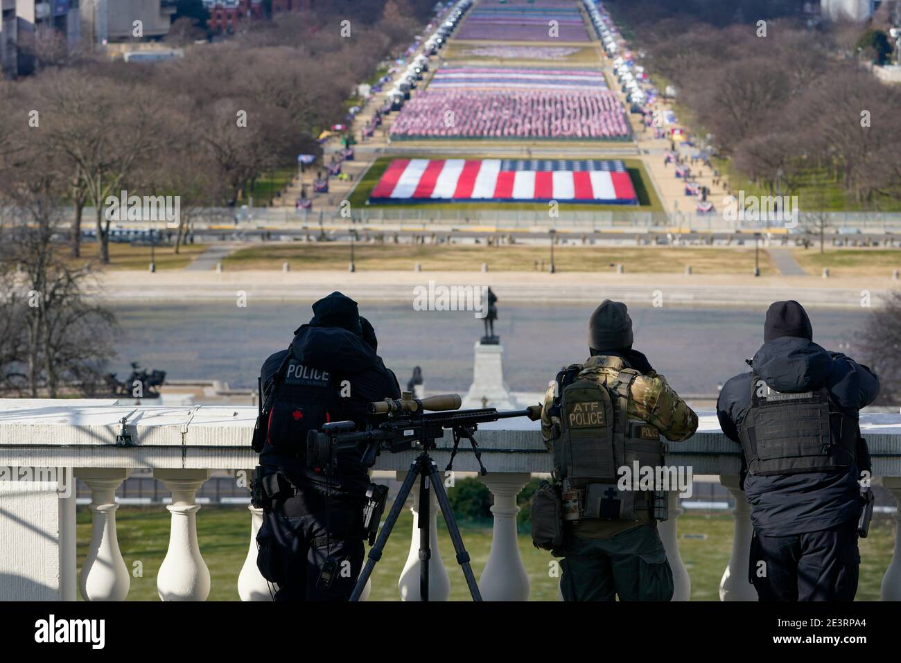 Law enforcement personnel monitoring surrounding areas during the 59th ...