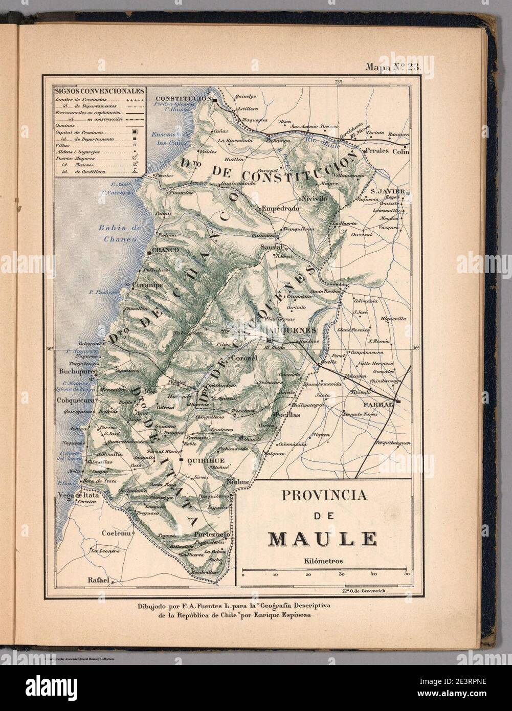 Mapa No. 23. Provincia de Maule-7930030 Stock Photo - Alamy