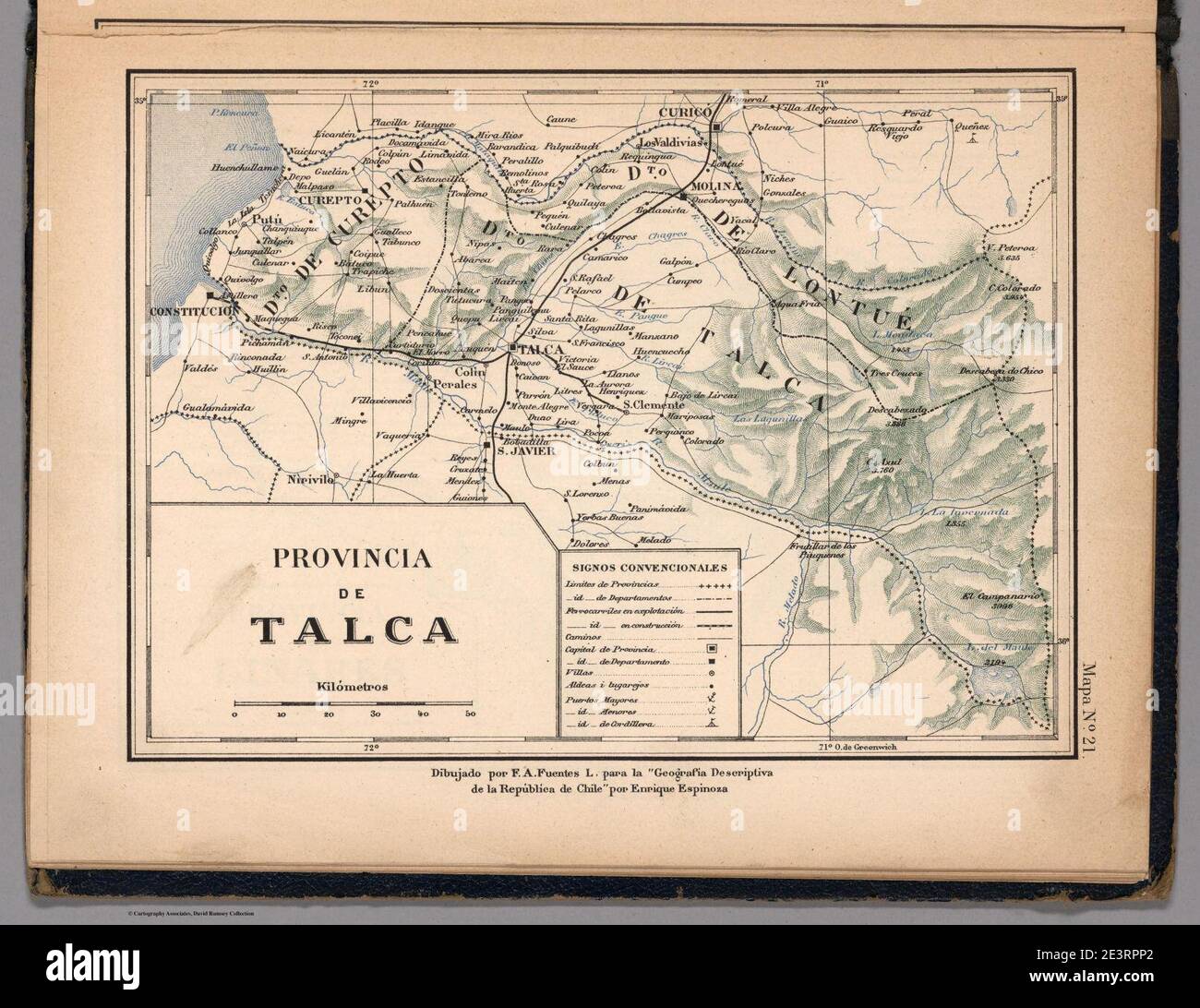 Mapa No. 21. Provincia de Talca-7930028 Stock Photo - Alamy