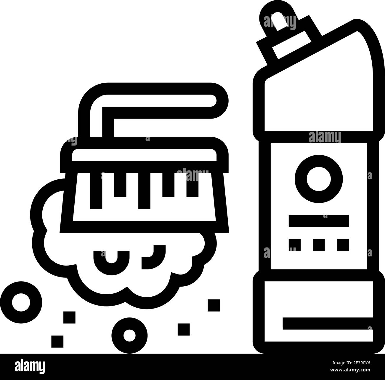 brush and cleaning liquid line icon vector illustration Stock Vector ...